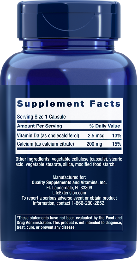Calcium Citrate with Vitamin D, 200 capsules