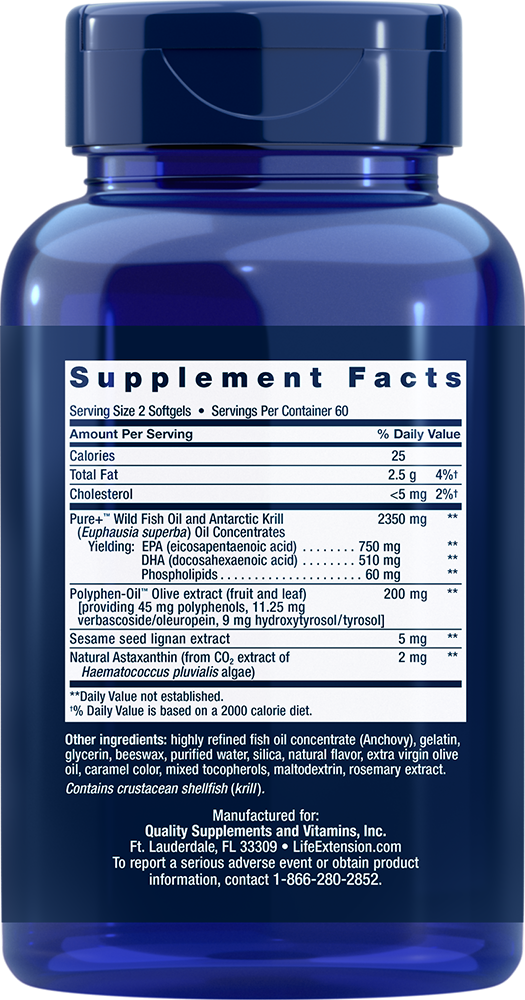 Super Omega-3 Plus EPA/DHA Fish Oil, Sesame Lignans, Olive Extract ...