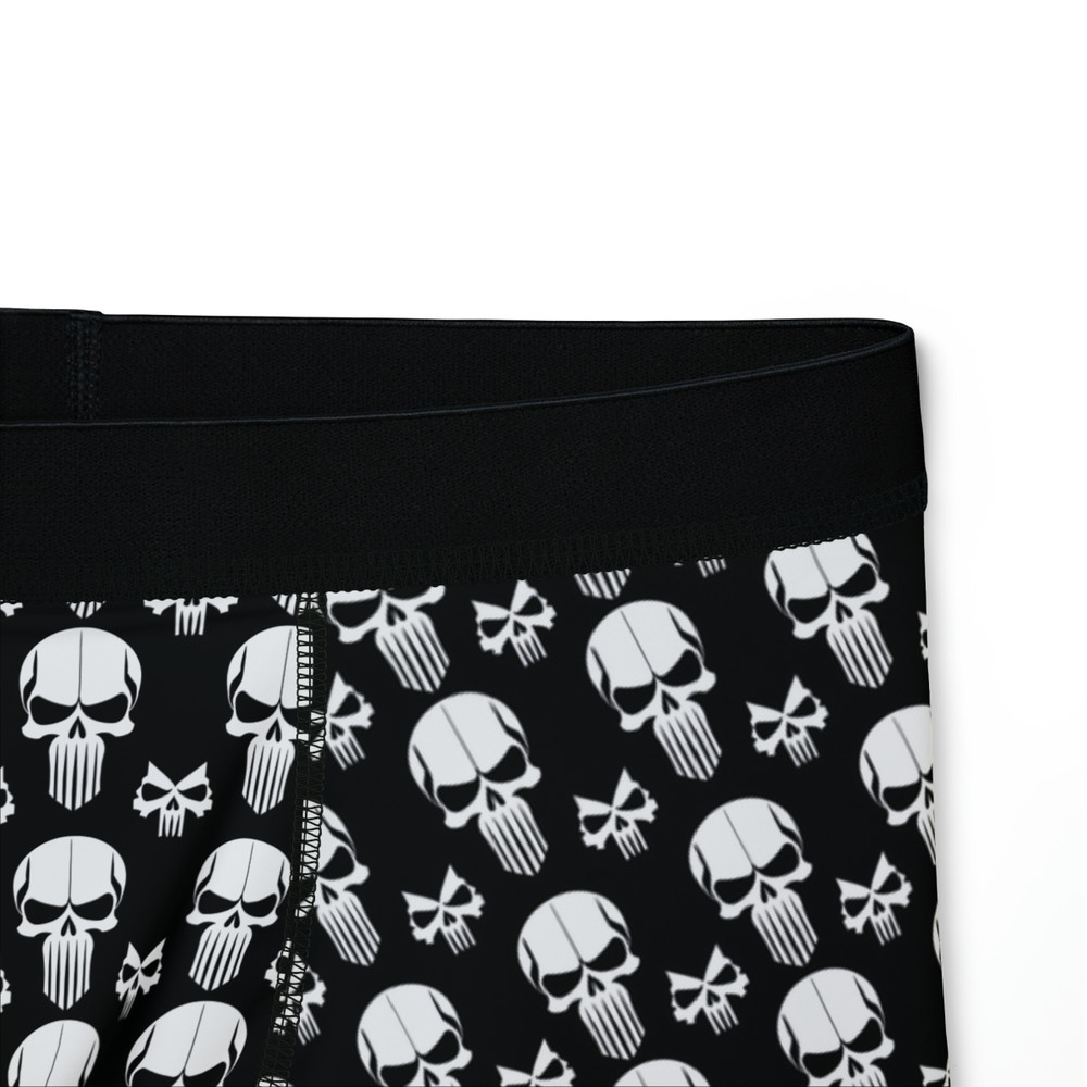 Mean White Skulls on Black Background - Biker Apparel - Undies - Men's ...
