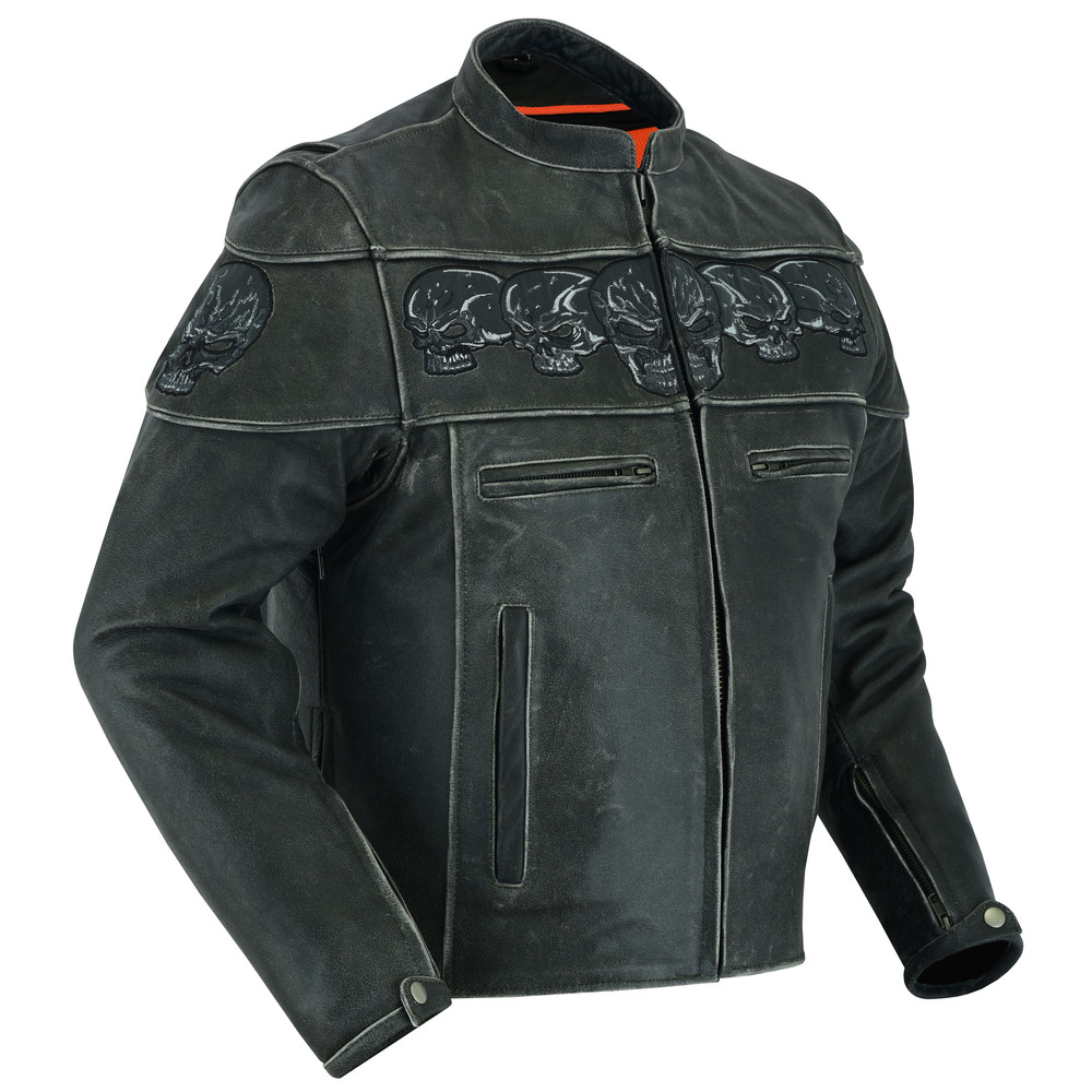 Leather Motorcycle Jacket - Men's - Tall - Up To Size 66 - Biker Jacket ...