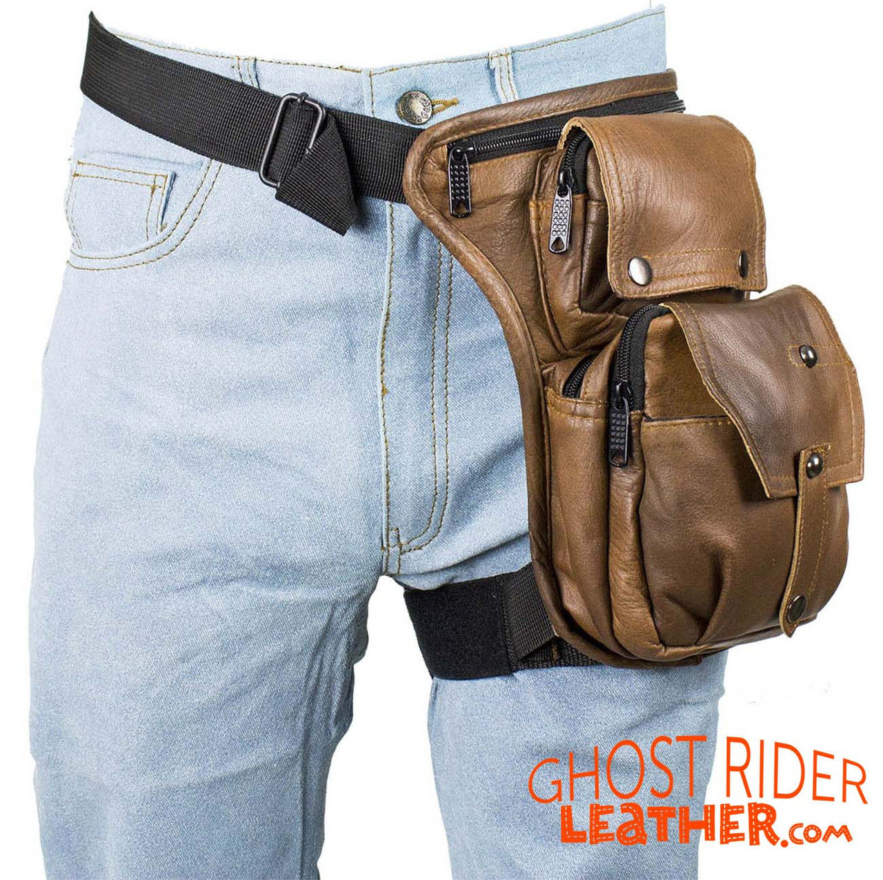 Leather Thigh Bags - Biker Bags