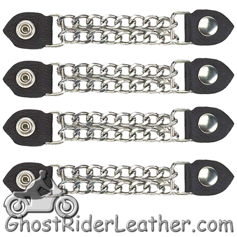 Set of Four Plain Snap On Vest Extenders with Chrome Chain - AC1050-DL ...