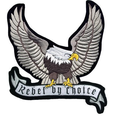 Vest Patch - Silver Eagle with Rebel By Choice Banner Patch - PAT-A24-DL