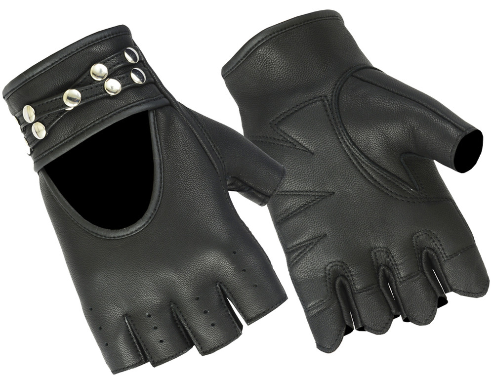 Fingerless - Leather Motorcycle Gloves - Men's and Women's Gloves