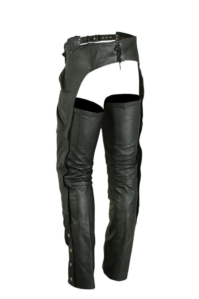 Leather Chaps - Men's - Tall Length - Up To 5XL - Motorcycle - DS447TALL-DS