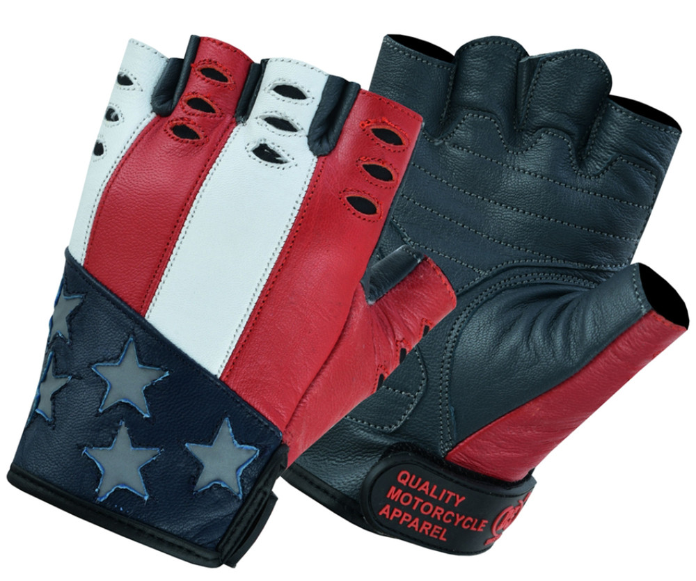 Fingerless - Leather Motorcycle Gloves - Men's and Women's Gloves