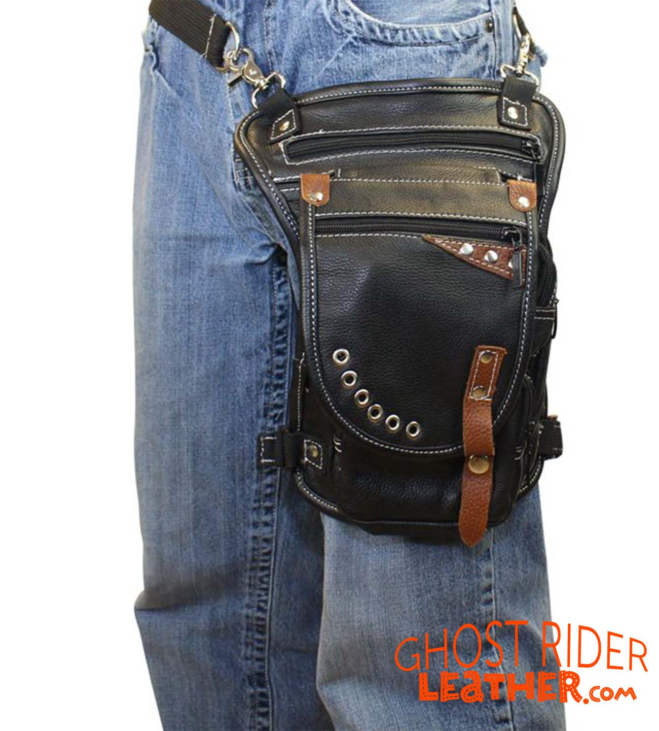 Leather Thigh Bags - Biker Bags