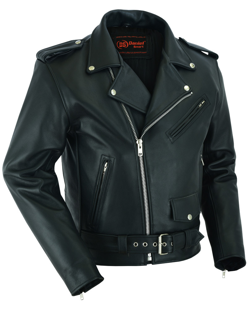Leather Motorcycle Jacket - Men's - Tall - Up To Size 66 - Biker Jacket ...