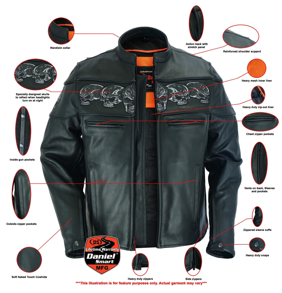 Leather Motorcycle Jacket - Men's - Distressed - Up To Size 6XL - Olive ...