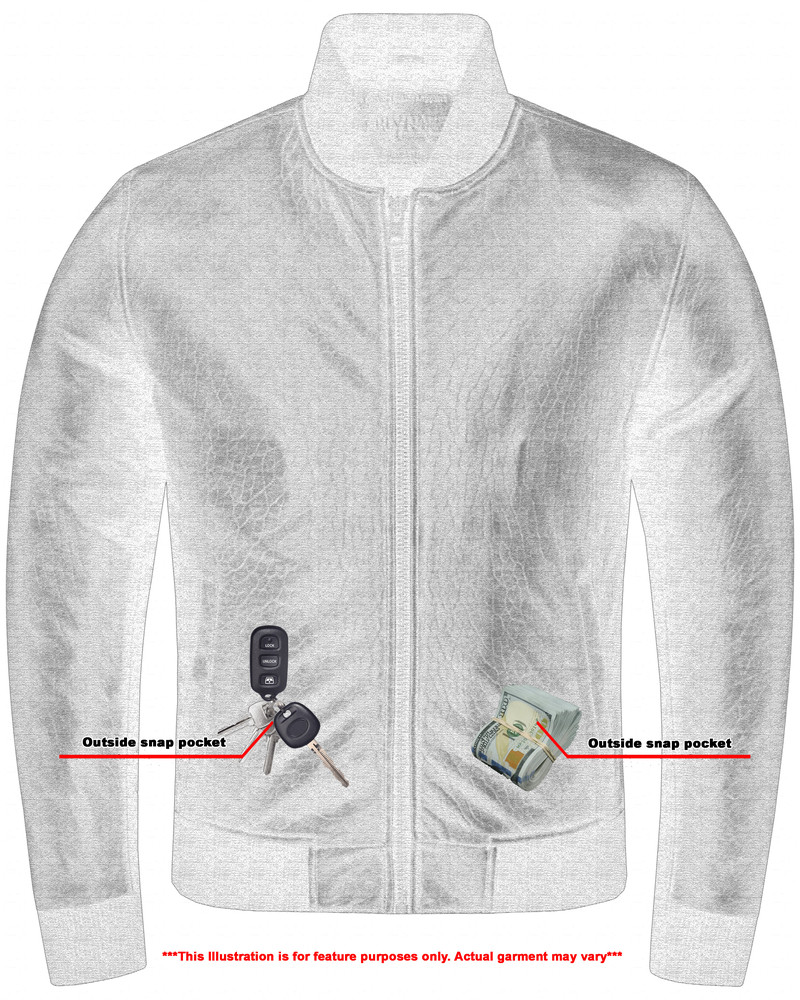 Leather Motorcycle Jacket - Men's - Bomber - Black - Up To 5XL ...