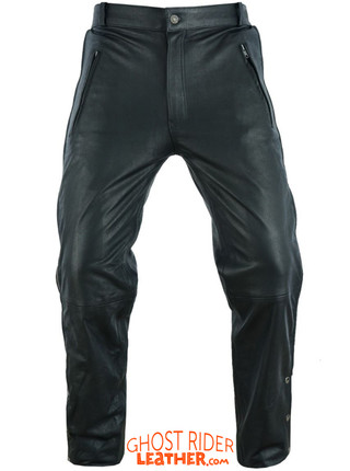Men's Leather Assless Chaps - Motorcycle Chaps - Biker Chaps