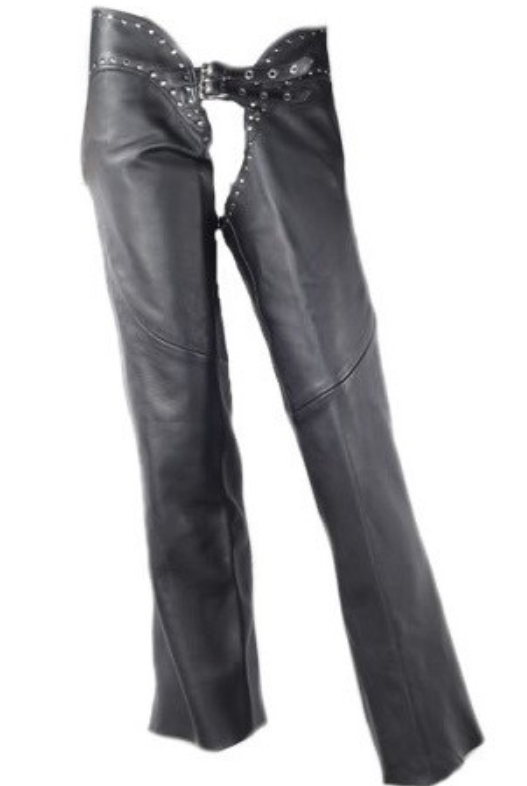 Low Rise Leather Chaps - Women's - Premium Naked Leather - C1003-DL
