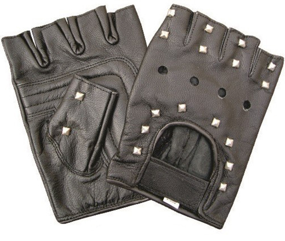 Fingerless - Leather Motorcycle Gloves - Men's and Women's Gloves