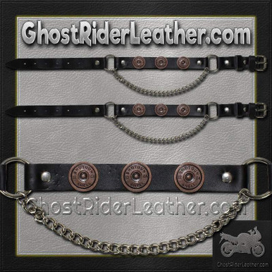 Pair of Biker Boot Chains - Shotgun Shell - Motorcycle - BC19-DL