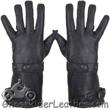 Leather Gloves - Men's - Summer Riding - Gauntlet Gloves - Premium ...