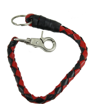 Key Chain - Get Back Whip Style in Black and Red Leather - 14 Inches ...