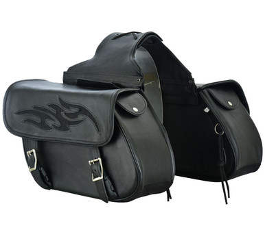 Saddlebags - Leather - Flame - Gun Holster - Motorcycle - SD-FLAME ...