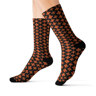Orange Maltese Crosses Pattern - Orange on Black - Footwear ...