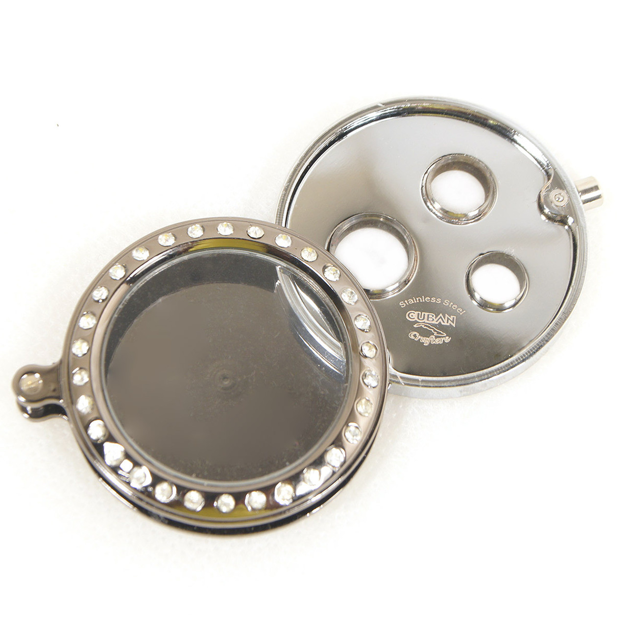 Cuban Crafters 3 Size Round Cigar Punch in Silver With Diamond Frame Cutter