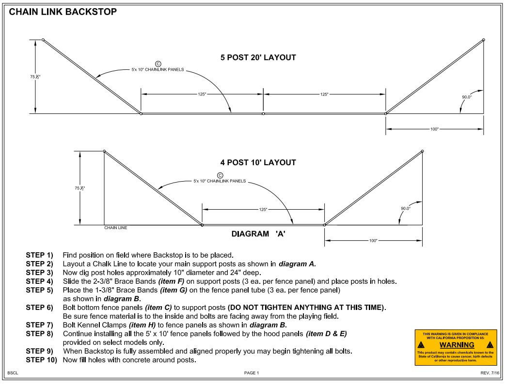 Chain Link Baseball Backstops