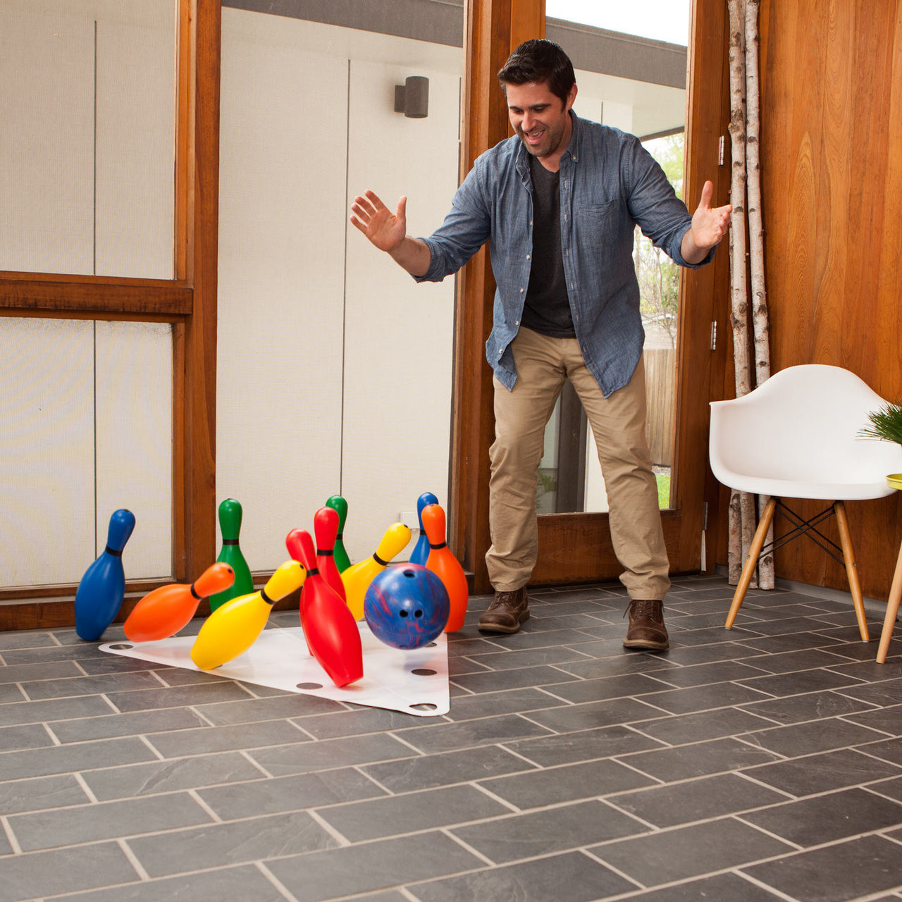 Champion Sports Rainbow Bowling Pins Set