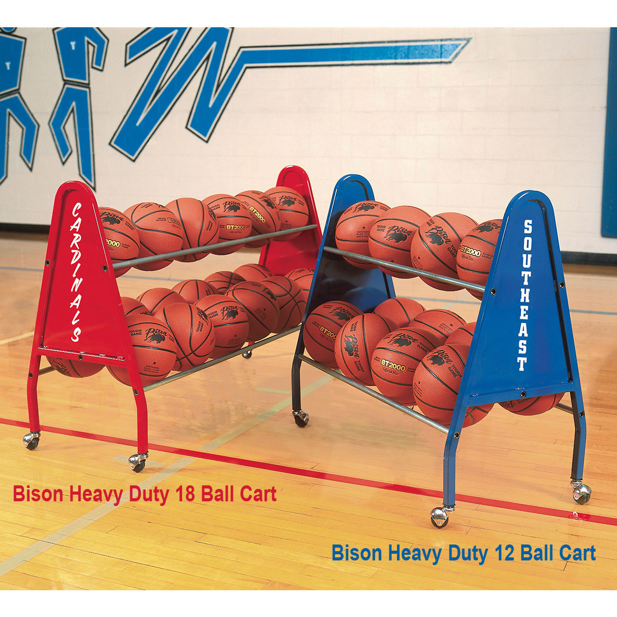 Bison Heavy Duty 18 Basketball Cart - Athletic Stuff