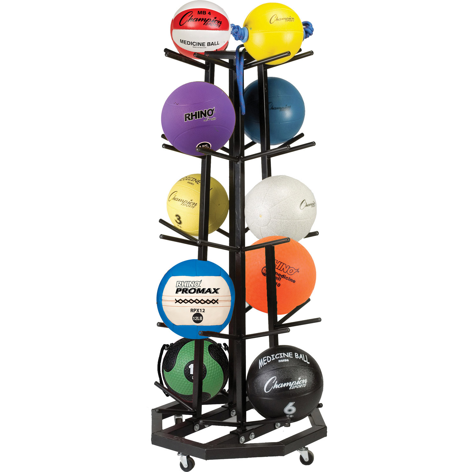 Champion Sports Deluxe Medicine Ball Tree Rack