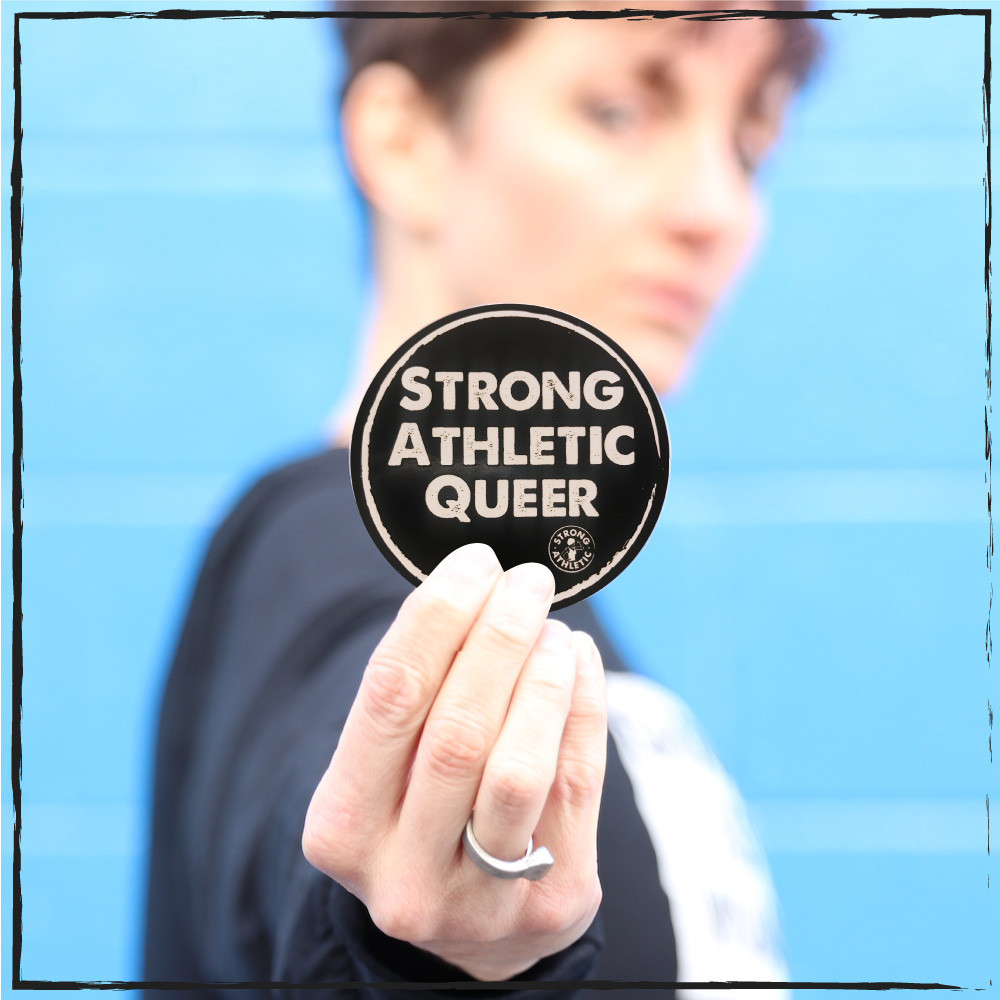 Strong Athletic Queer Crew Neck Muscle Grey Tank for LGBT+ Athletes