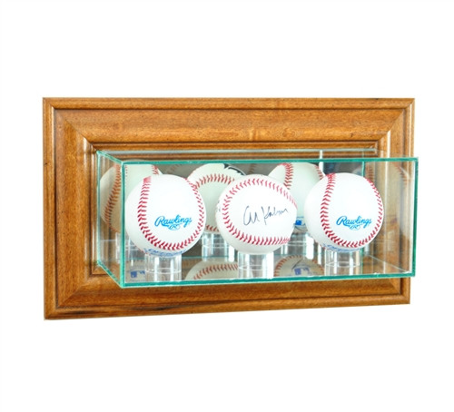 Wall Mounted Triple Baseball Display Case | Perfect Cases, Inc.