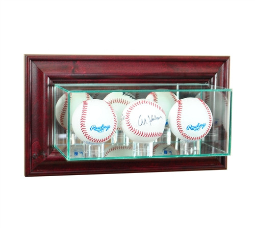 Wall Mounted Triple Baseball Display Case | Perfect Cases, Inc.