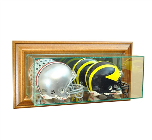 Wall Mounted Double Mini Helmet Dispaly Case | Perfect Cases, Inc.