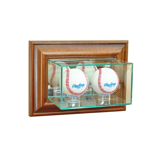 Wall Mounted Double Baseball Display Case | Perfect Cases, Inc.