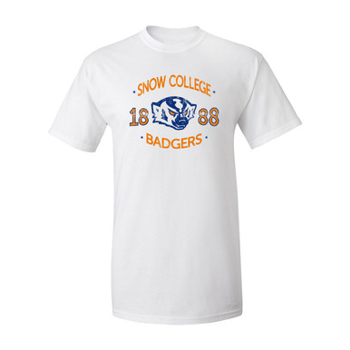 WHITE SC BADGERS TEE - Snow College Campus Store
