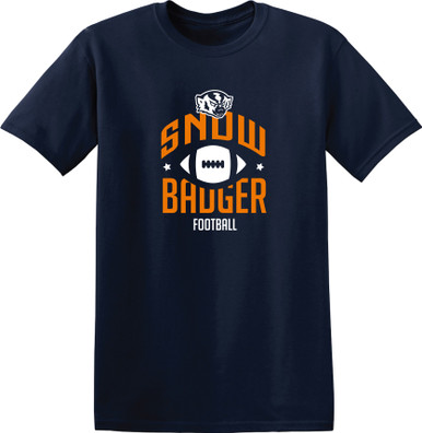 NAVY BADGER FOOTBALL T-SHIRT - Snow College Campus Store