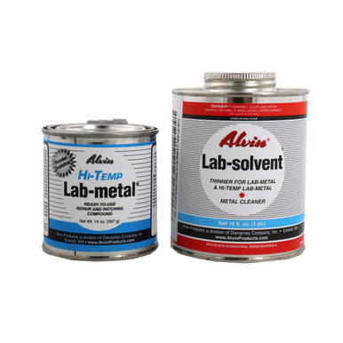 Alvin 14 oz Lab Metal Hi Temp Repair Patching Epoxy & 16oz Lab Solvent
