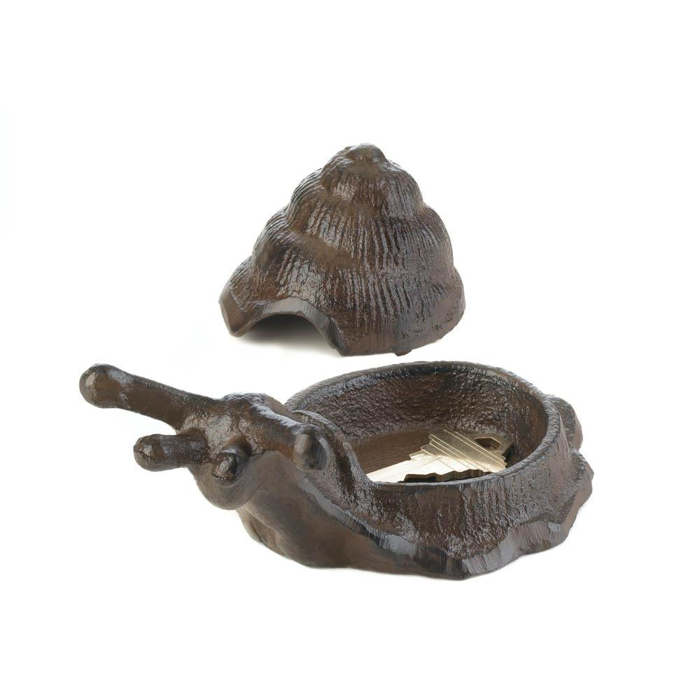 SMALL IRON SNAIL EMERGENCY KEY KEEPER HIDER STASH BOX OUTDOOR SECURITY ...