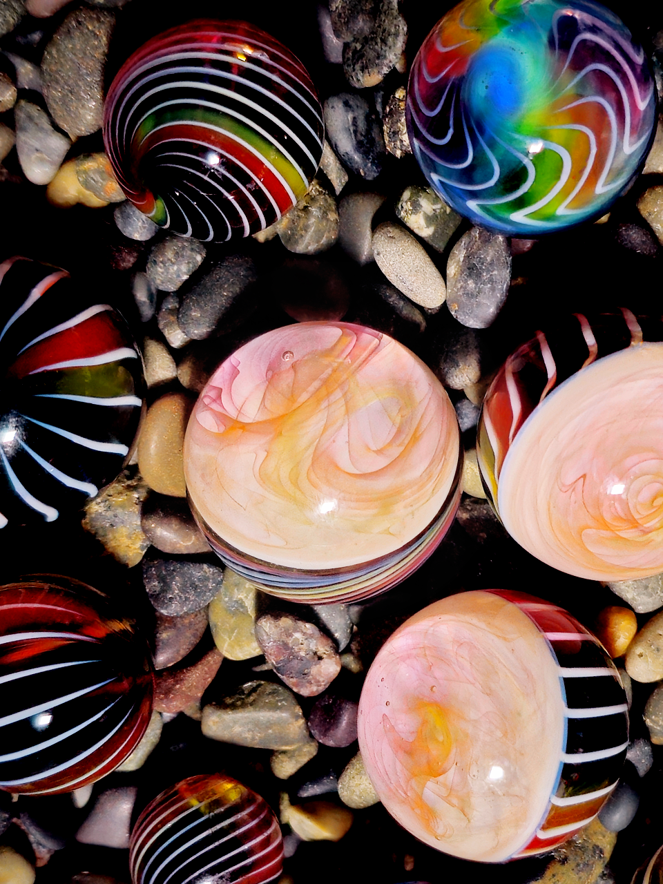 Hefe Glass + Karma Glass Collab Marble, 21mm Fume and Spiral - D-Nail ...