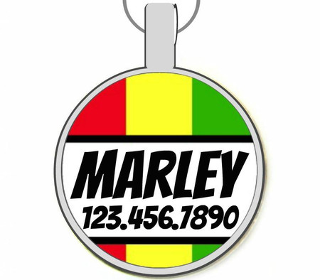Rasta Silver Pet ID Tags