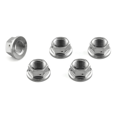 Titanium Sprocket Nuts M12x(1.50mm) Drilled Pack x5 | Pro-Bolt