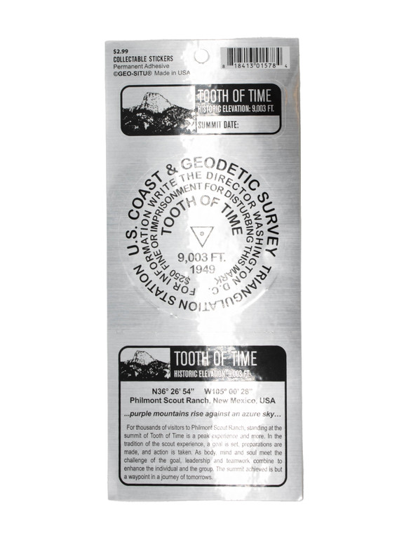 USGS Elevation Sticker - Tooth of Time Traders