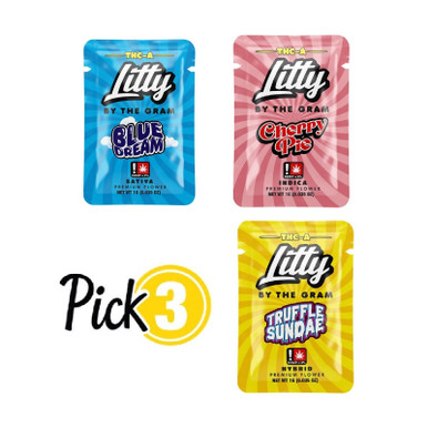 Litty by the Gram THC-A Flower Combo Pack (3 Total - Mix and Match)