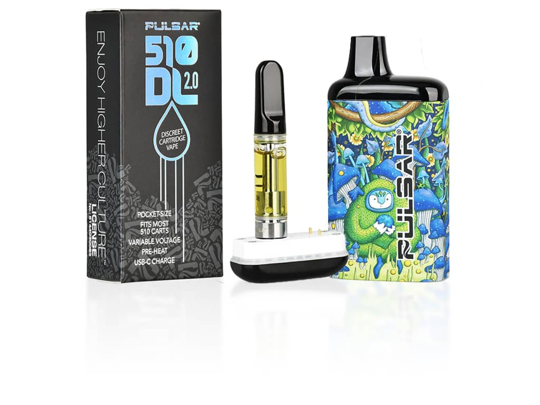 510 Dl 20 Auto Draw Vape Bar Cartridge Battery Design Series Pulsar