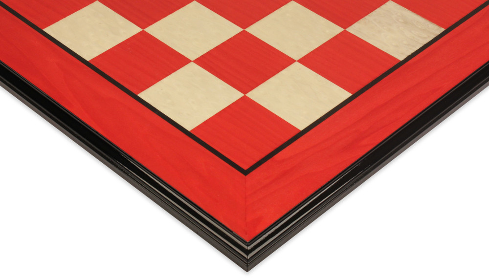 Tulip Red & Erable High Gloss Deluxe Chess Board - 2.375" Squares