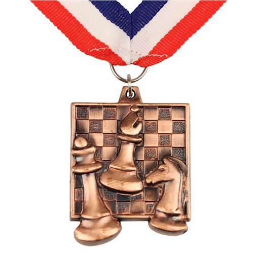 Chess Medal with Ribbon - Gold - The Chess Store