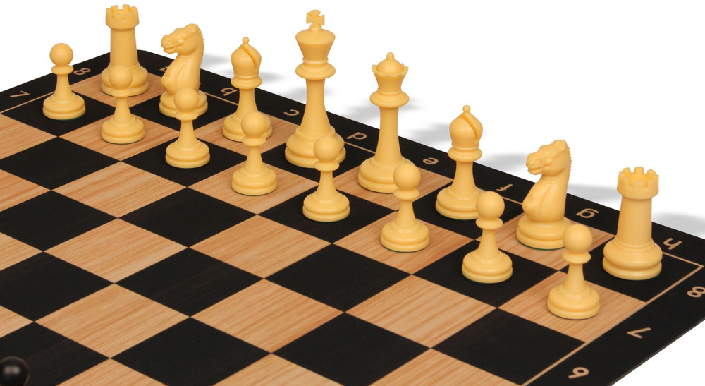 The Chess Store Master Series Plastic Chess Set Black & Camel Pieces ...