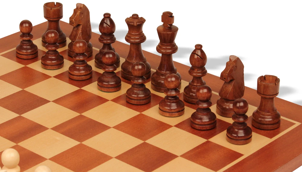 Standard Staunton Chess Set - Walnut & Natural Pieces - Standard ...