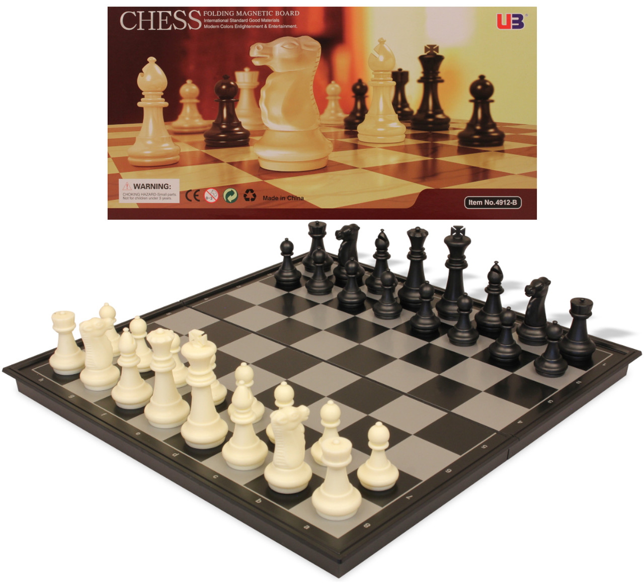 Chess & Checkers Folding Magnetic Travel Set - 14"