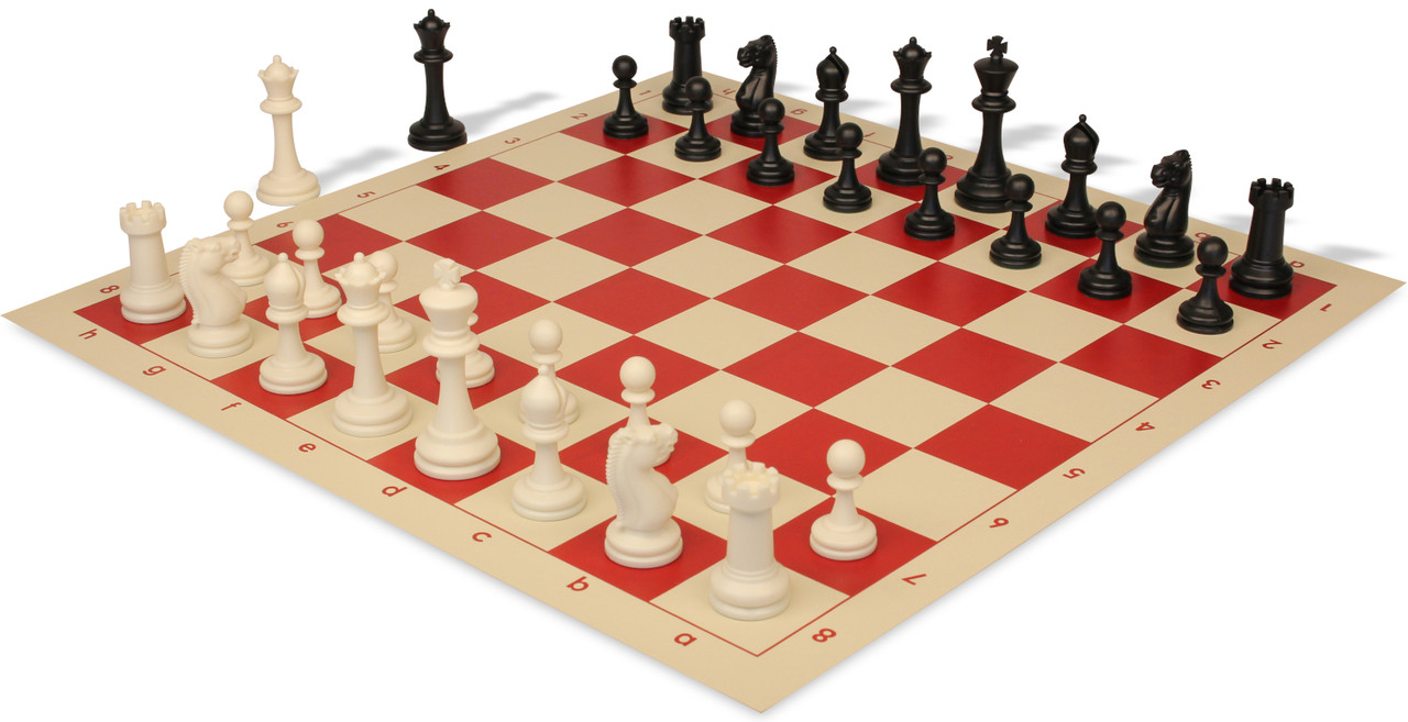 Archer's Bag Master Series Double-Weighted Plastic Chess Set - Black ...