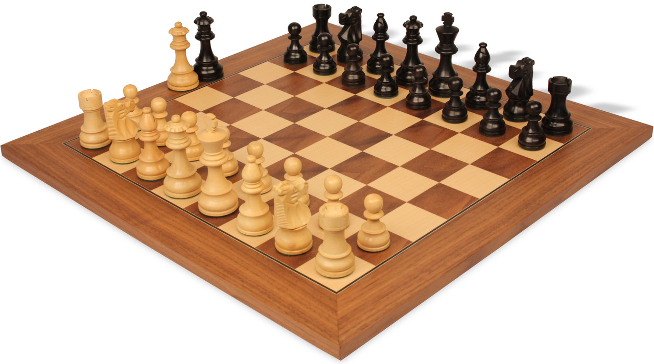 French Lardy Staunton Chess Set - Ebonized & Boxwood Wood Pieces ...