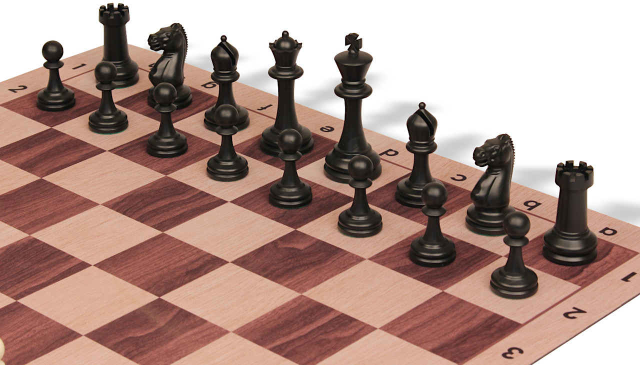 The Chess Store Master Series Plastic Chess Set Black & Ivory Pieces ...